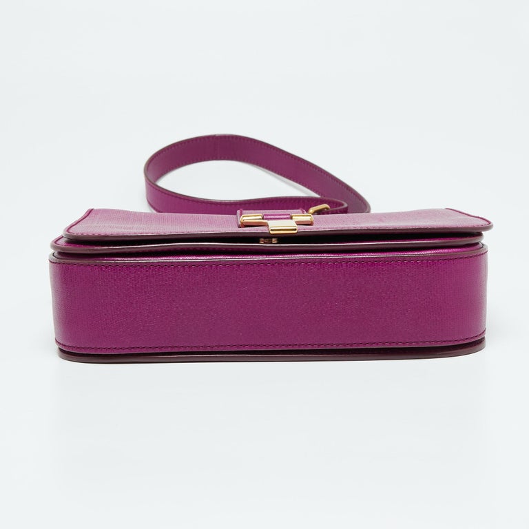 Saint Laurent Paris Magenta Leather Ligne Y Shoulder Bag at 1stDibs
