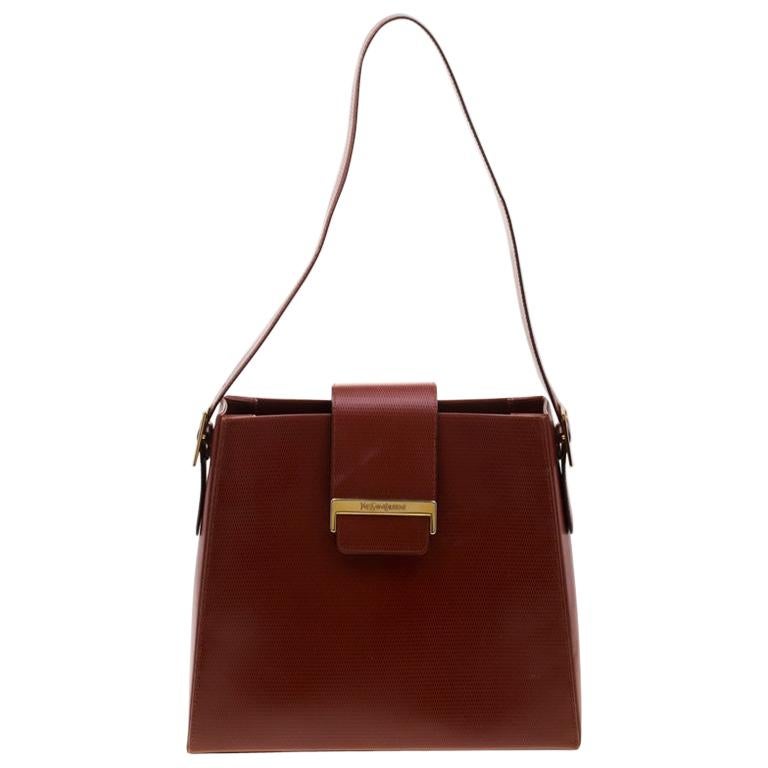 Saint Laurent Paris Maroon Leather Shoulder Bag at 1stDibs