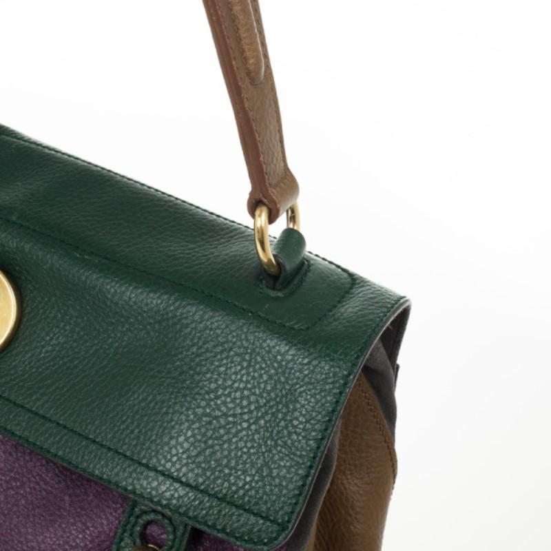 Saint Laurent Paris Tri Color Muse Two Satchel For Sale at 1stDibs