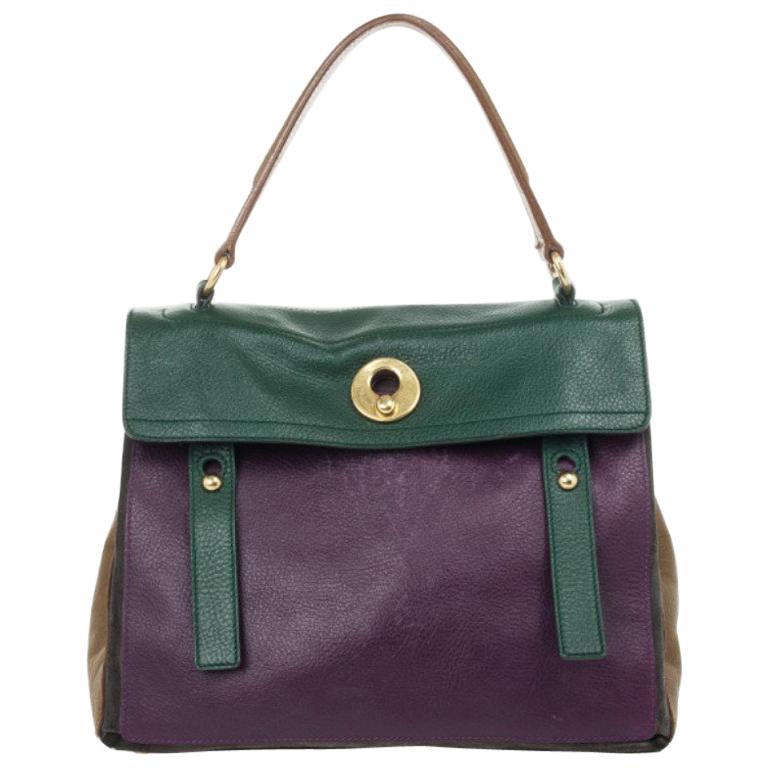 Saint Laurent Paris Tri Color Muse Two Satchel For Sale at 1stDibs