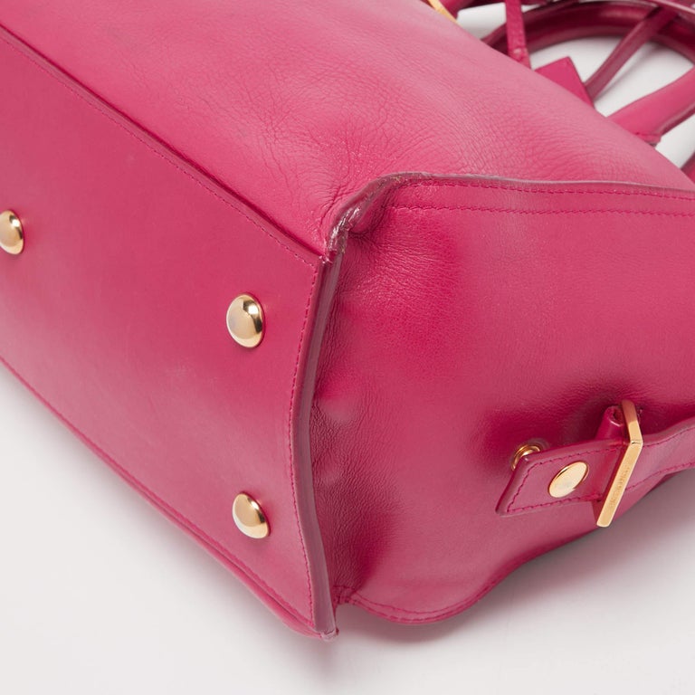 Saint Laurent Pink Grained Leather Small Cabas Chyc Tote For Sale at ...