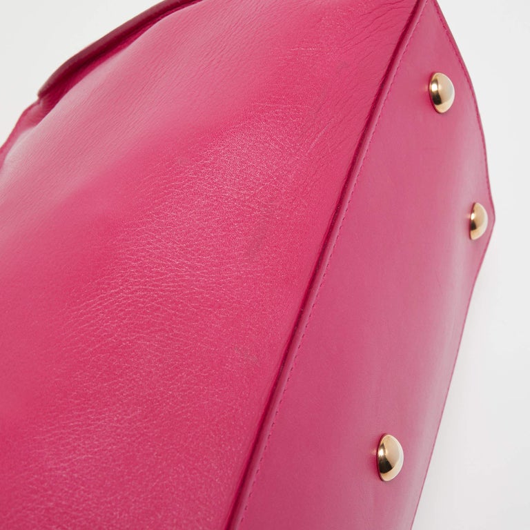 Saint Laurent Pink Grained Leather Small Cabas Chyc Tote For Sale at ...