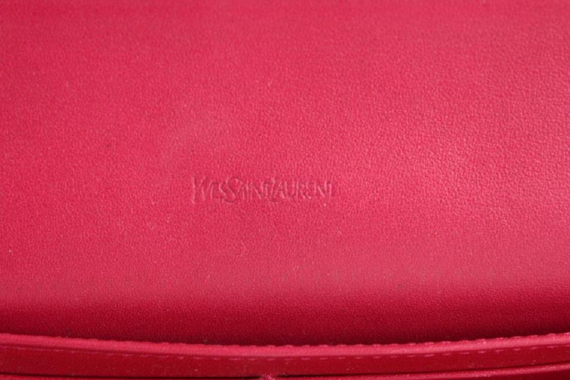 Saint Laurent Pink Patent Leather YSL Logo Belle de Jour Wallet ...