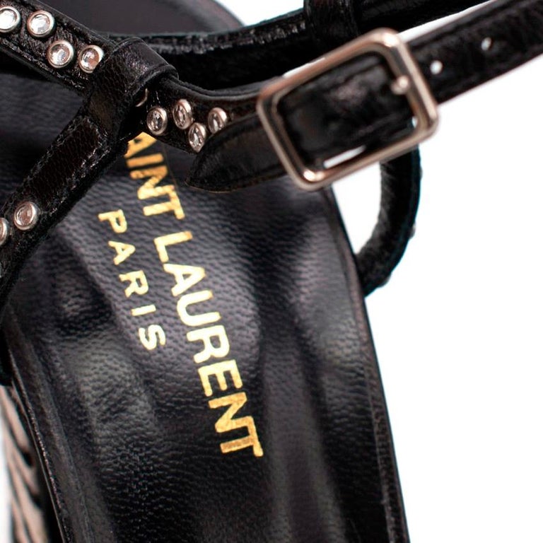 Saint Laurent Python, Glitter and Ponyskin Platform Sandals For Sale at ...