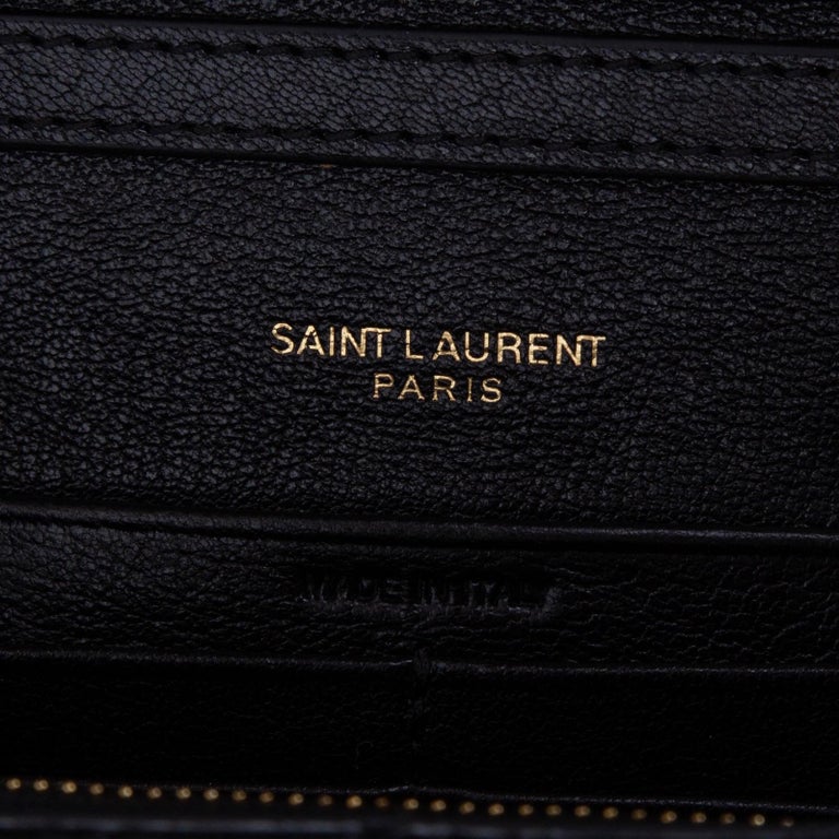Saint Laurent Quilted Black Lambskin Chain Mini Becky Bag For Sale at ...