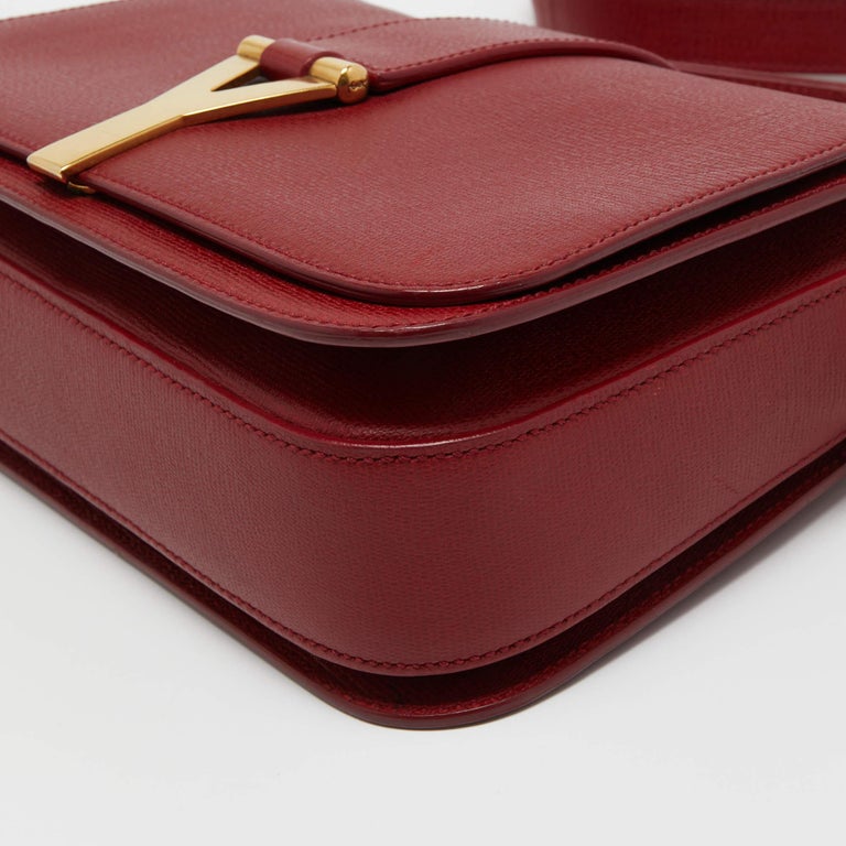Saint Laurent Red Leather Chyc Shoulder Bag For Sale at 1stDibs