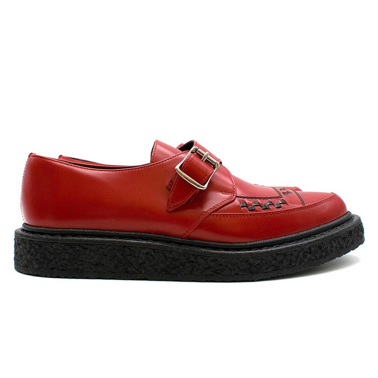 Saint Laurent Red Monk Buckle Creepers 38 at 1stDibs | saint laurent ...