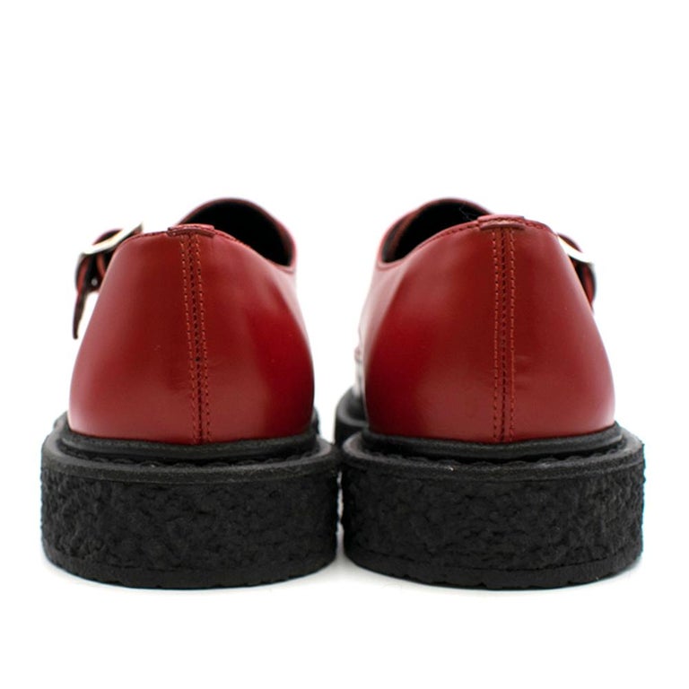 Saint Laurent Red Monk Buckle Creepers 38 at 1stDibs | saint laurent ...