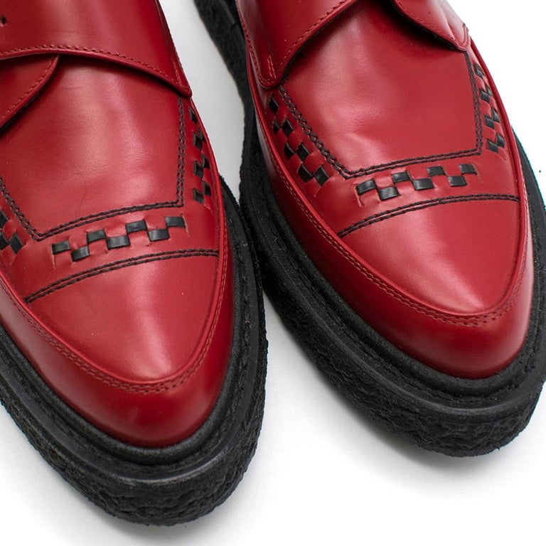 Saint Laurent Red Monk Buckle Creepers 38 at 1stDibs | saint laurent ...