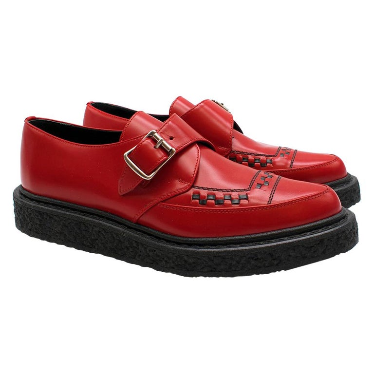 Saint Laurent Red Monk Buckle Creepers 38 at 1stDibs | saint laurent ...