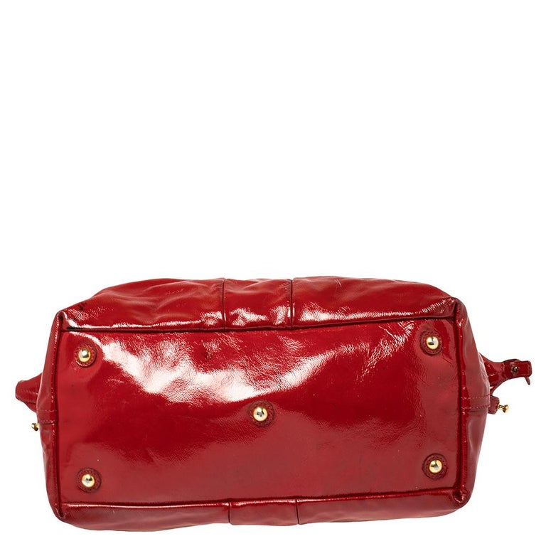 Saint Laurent Red Patent Leather Small Easy Y Satchel at 1stDibs