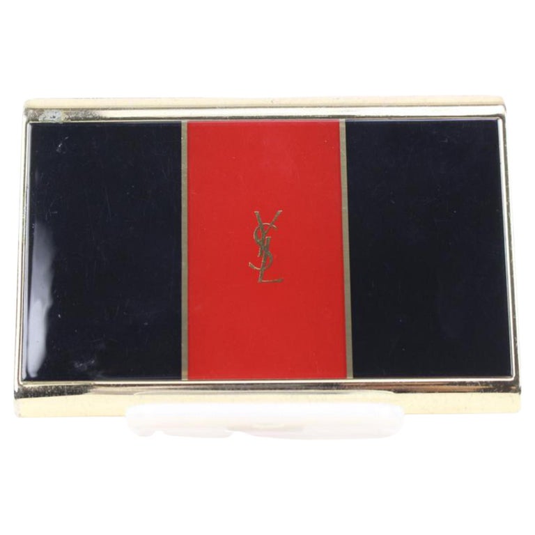 Saint Laurent Red x Black x Gold YSL Monogramme Card Case Cigarette Box ...