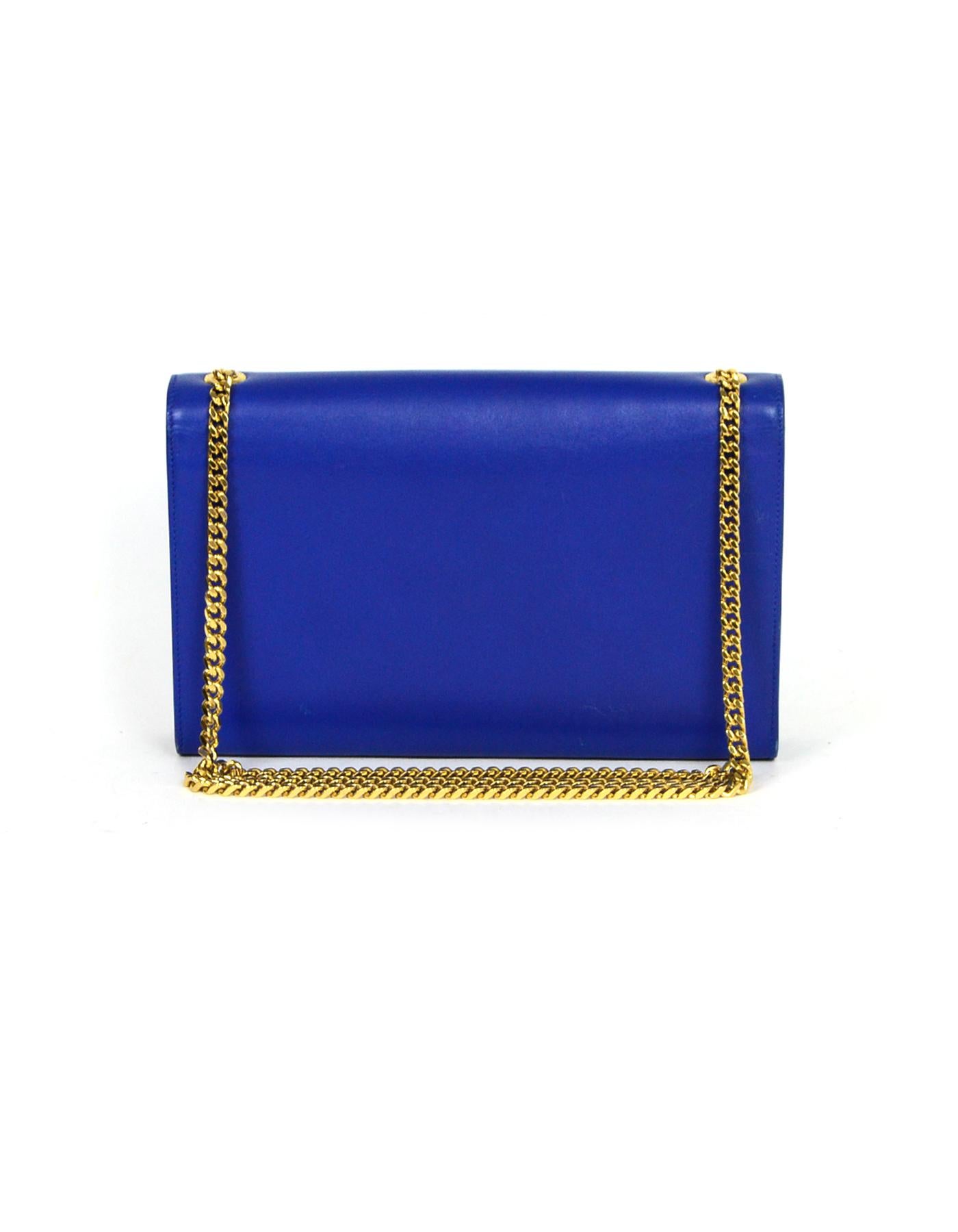 Saint Laurent Royal Blue Leather Medium Kate Monogram Tassel Leather ...