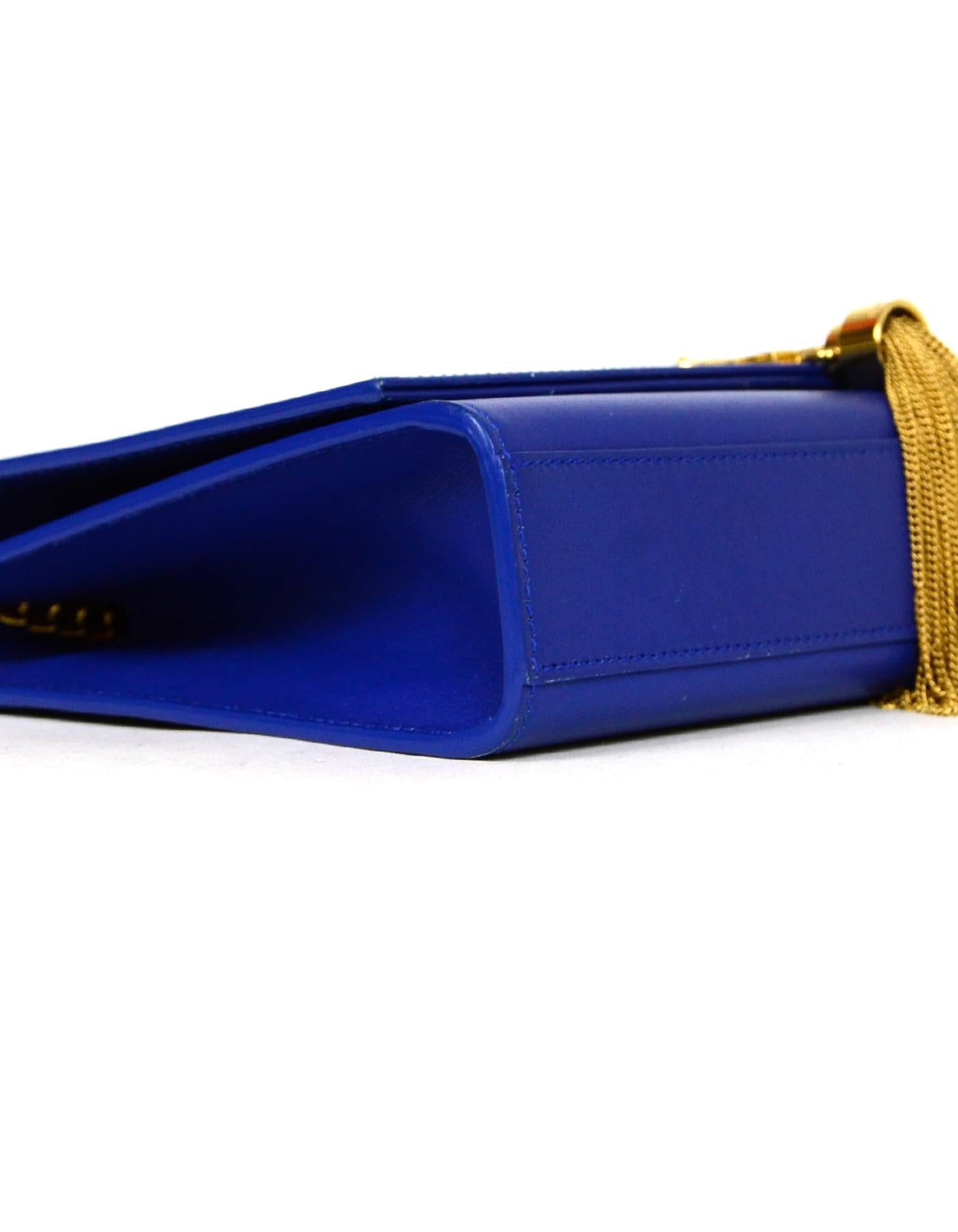 Saint Laurent Royal Blue Leather Medium Kate Monogram Tassel Leather ...