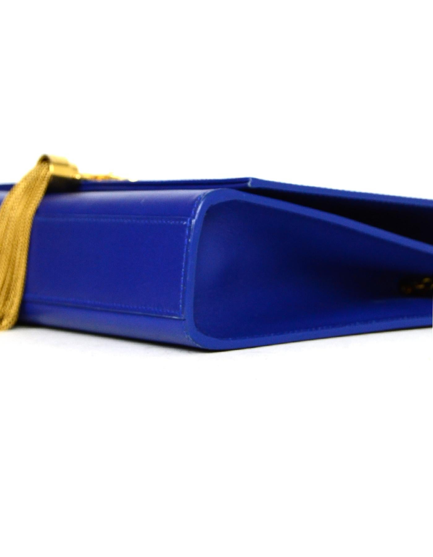 Saint Laurent Royal Blue Leather Medium Kate Monogram Tassel Leather ...