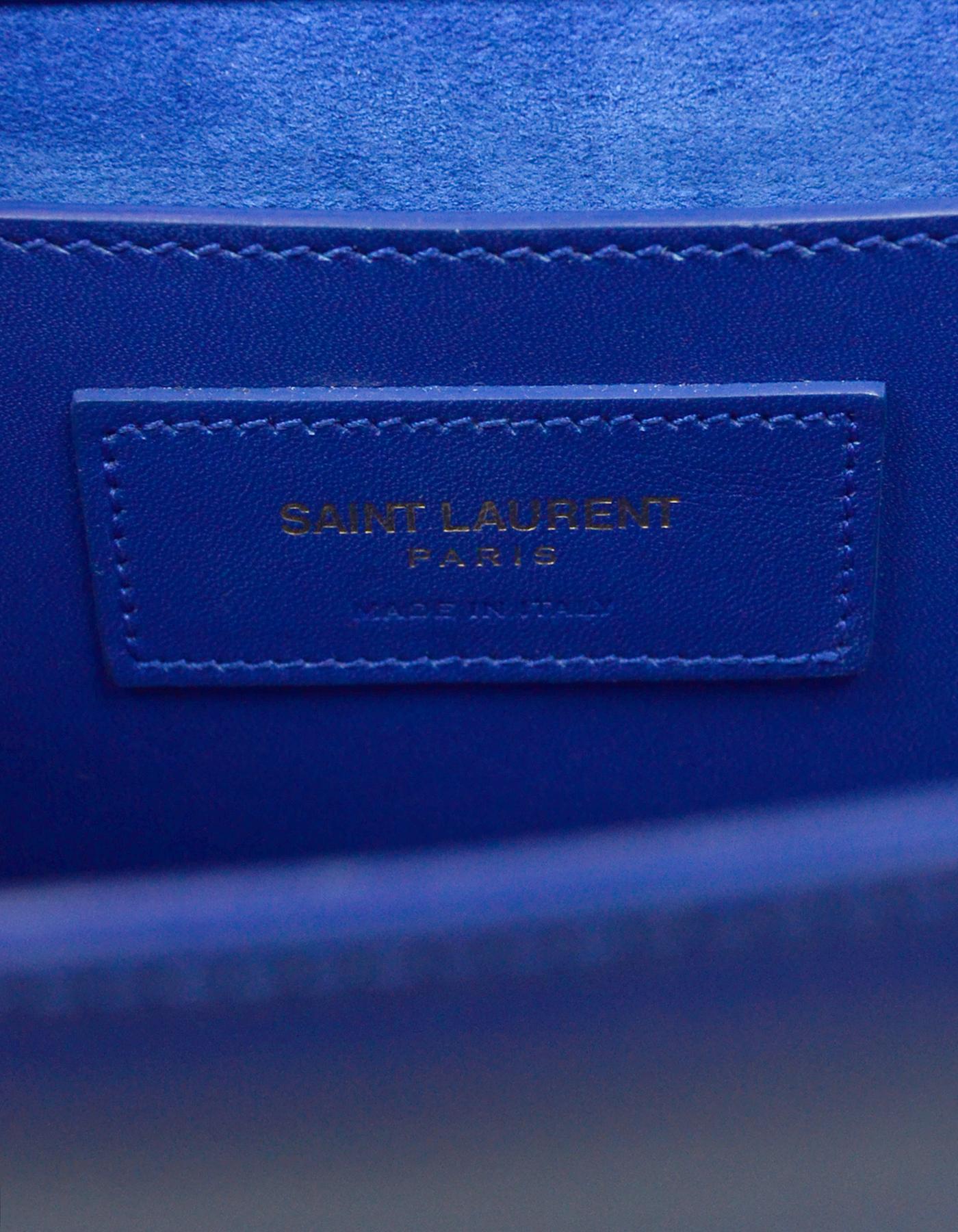 Saint Laurent Royal Blue Leather Medium Kate Monogram Tassel Leather ...