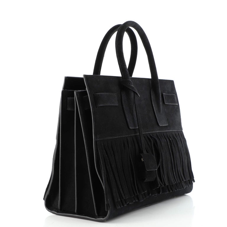 Saint Laurent Sac de Jour Bag Fringe Suede Small For Sale at 1stDibs