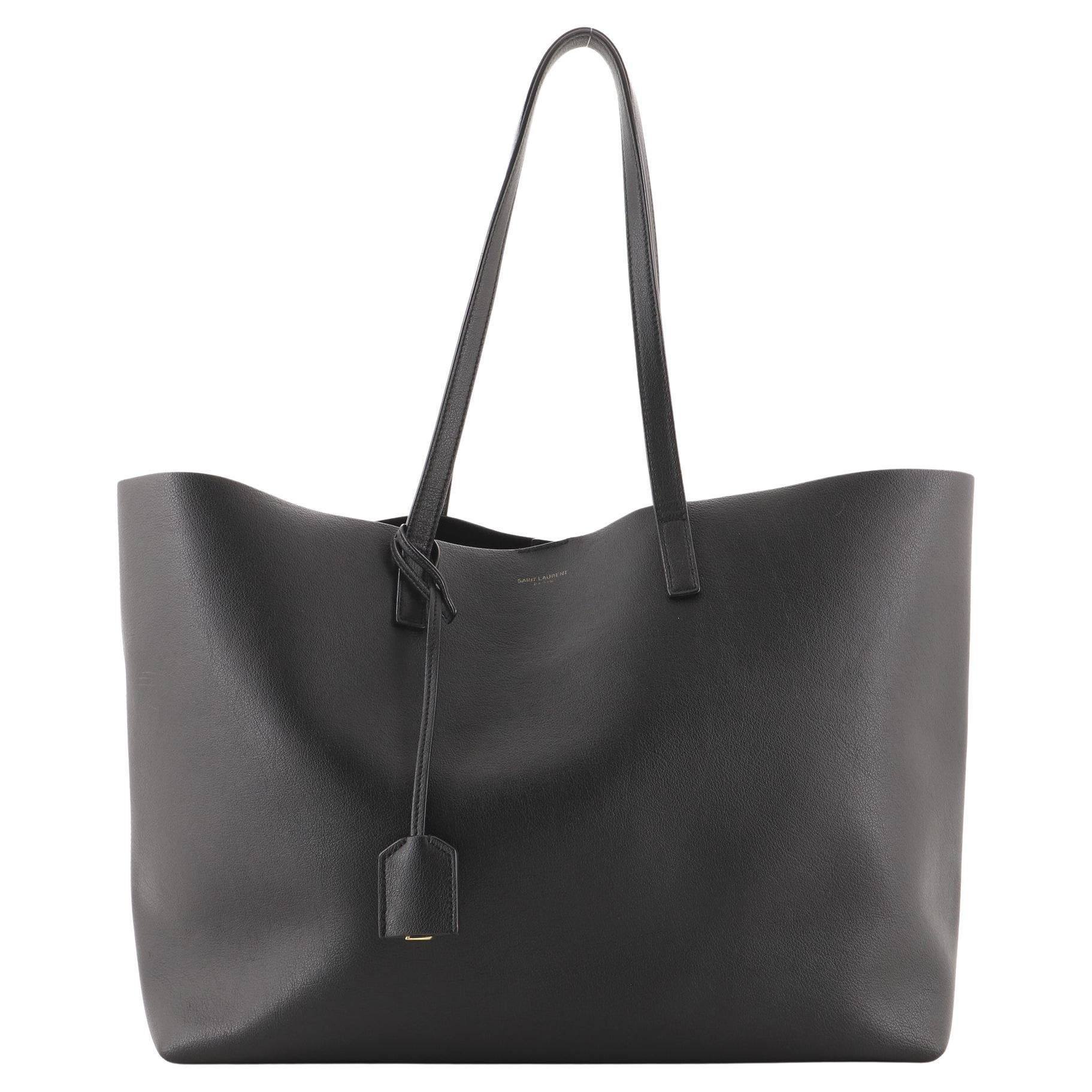 Saint Laurent Teddy Shopping Tote Canvas with Leather Large For Sale at ...