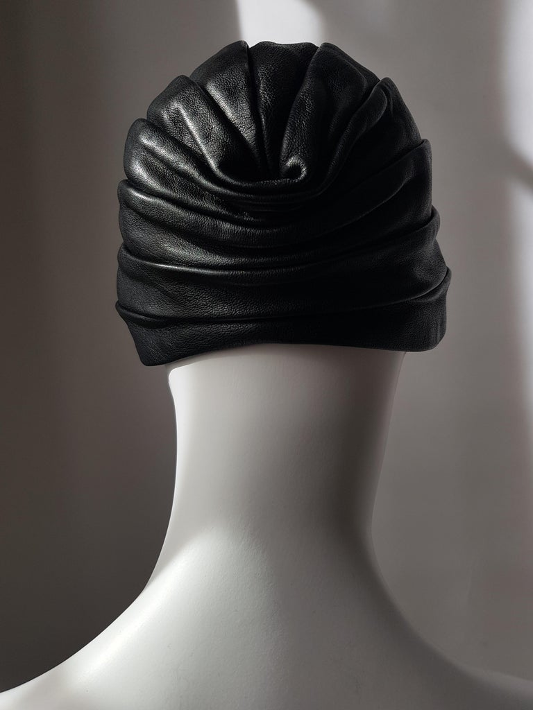 SAINT LAURENT SS 2015 leather turban at 1stDibs