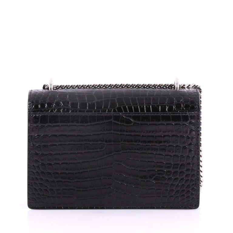 Saint Laurent Sunset Chain Wallet Crocodile Embossed Leather at 1stDibs ...