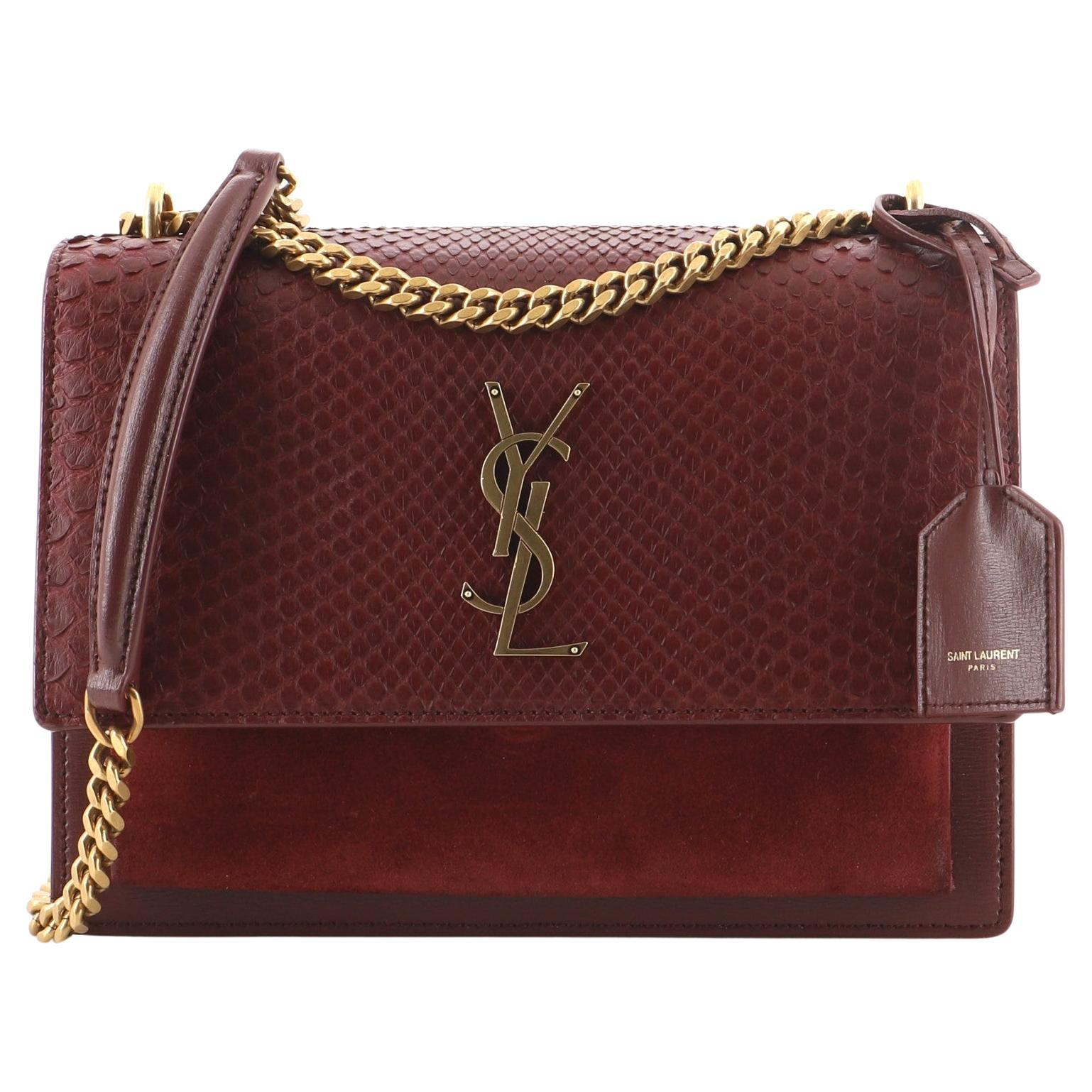 Saint Laurent Classic Monogram College Bag Matelasse Chevron Leather ...