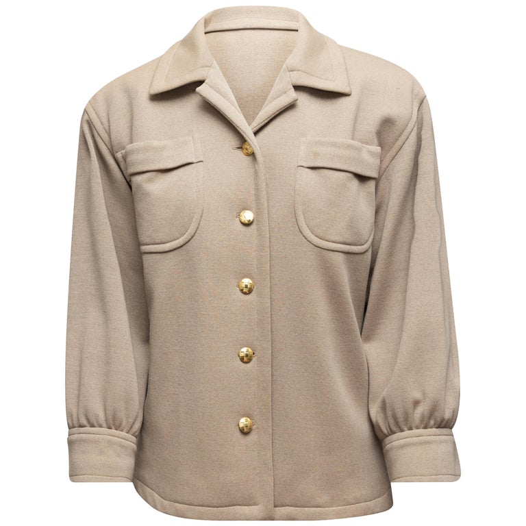 Saint Laurent Tan Button-Up Jacket at 1stDibs
