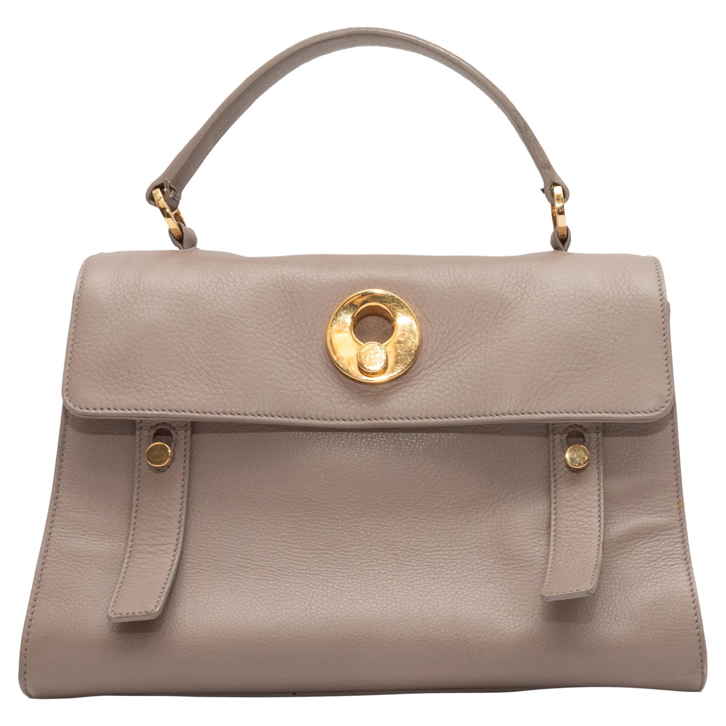 Saint Laurent Taupe Small Muse Handbag For Sale at 1stDibs