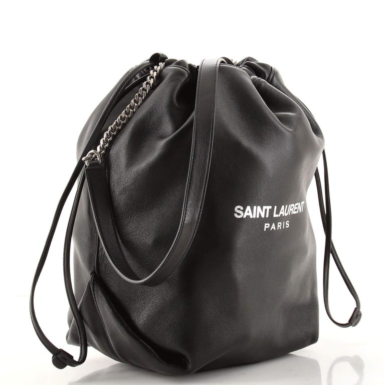 Saint Laurent Teddy Bucket Bag Leather Large For Sale at 1stDibs