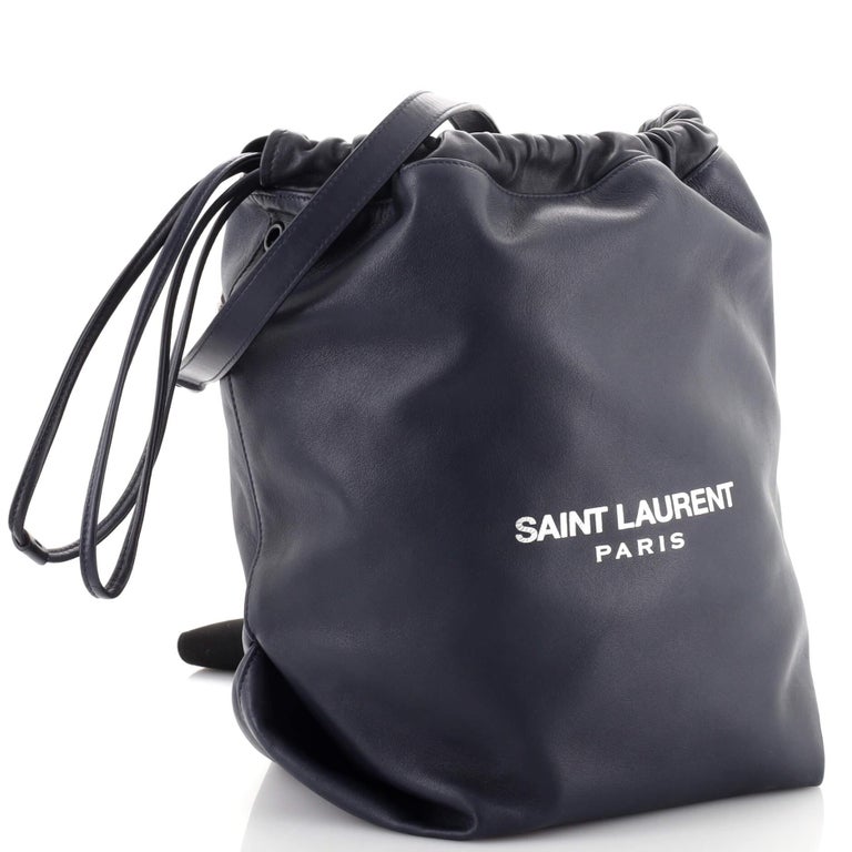Saint Laurent Teddy Bucket Bag Leather Large For Sale at 1stDibs