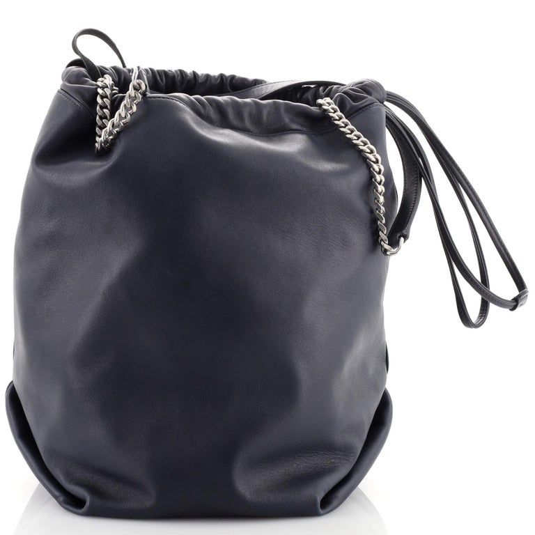 Saint Laurent Teddy Bucket Bag Leather Large For Sale at 1stDibs