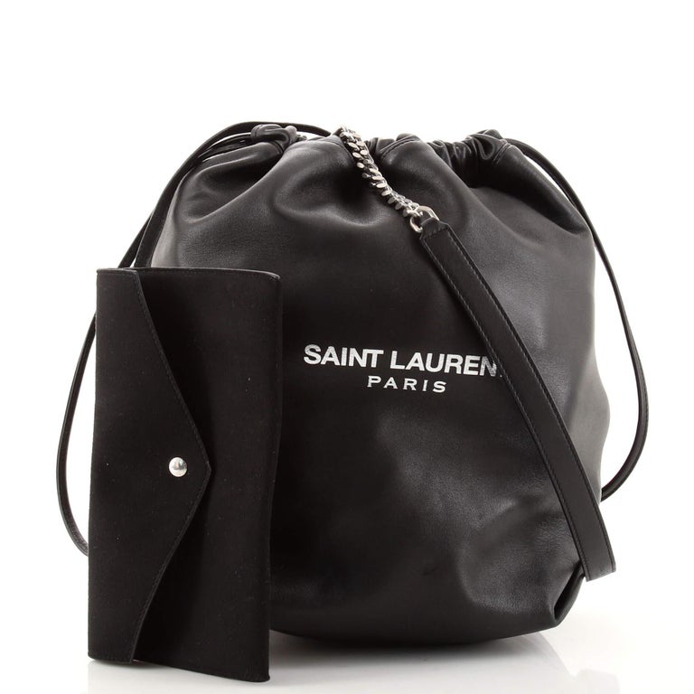 Saint Laurent Teddy Bucket Bag Leather Small For Sale at 1stDibs