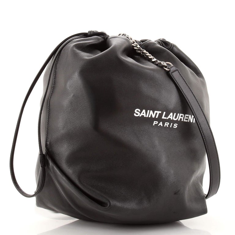 Saint Laurent Teddy Bucket Bag Leather Small For Sale at 1stDibs