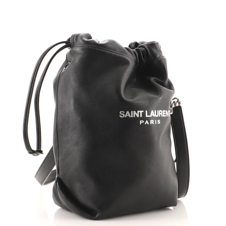 Saint Laurent Teddy Bucket Bag Leather Small For Sale at 1stDibs