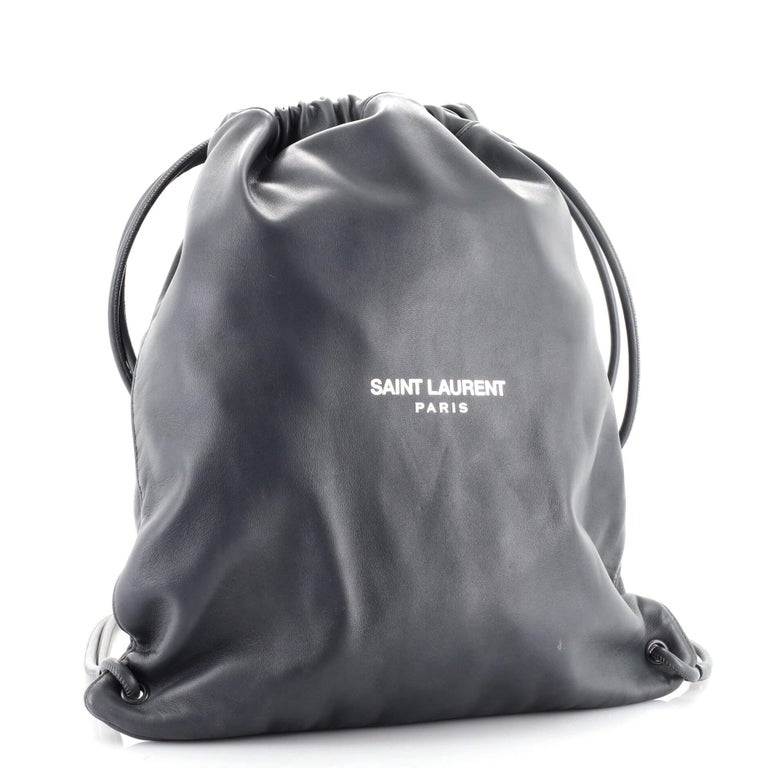 Saint Laurent Teddy Drawstring Backpack Leather Large For Sale at 1stDibs