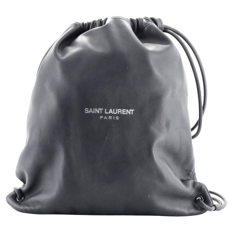 Saint Laurent Teddy Drawstring Backpack Leather Large For Sale at 1stDibs