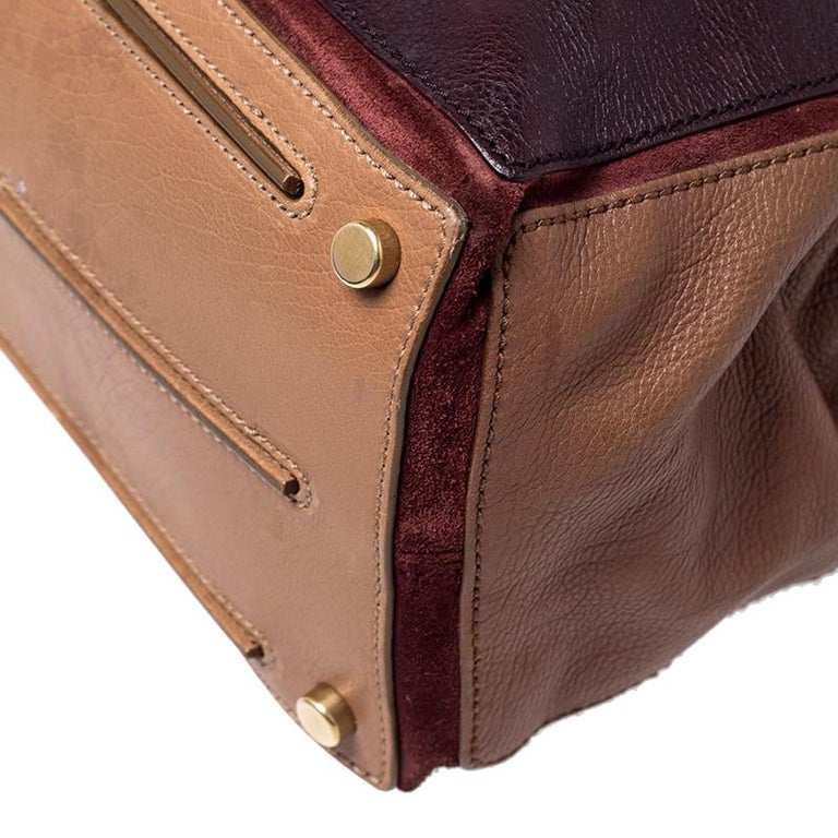 Saint Laurent Tri Color Leather and Suede Muse Two Satchel For Sale at ...