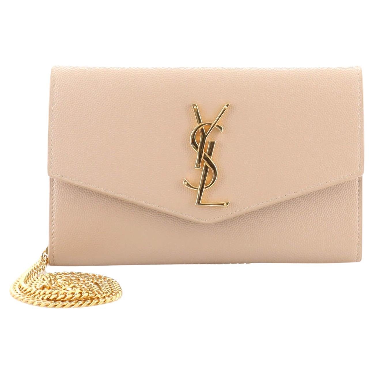 Saint Laurent Uptown Chain Wallet Leather For Sale at 1stDibs