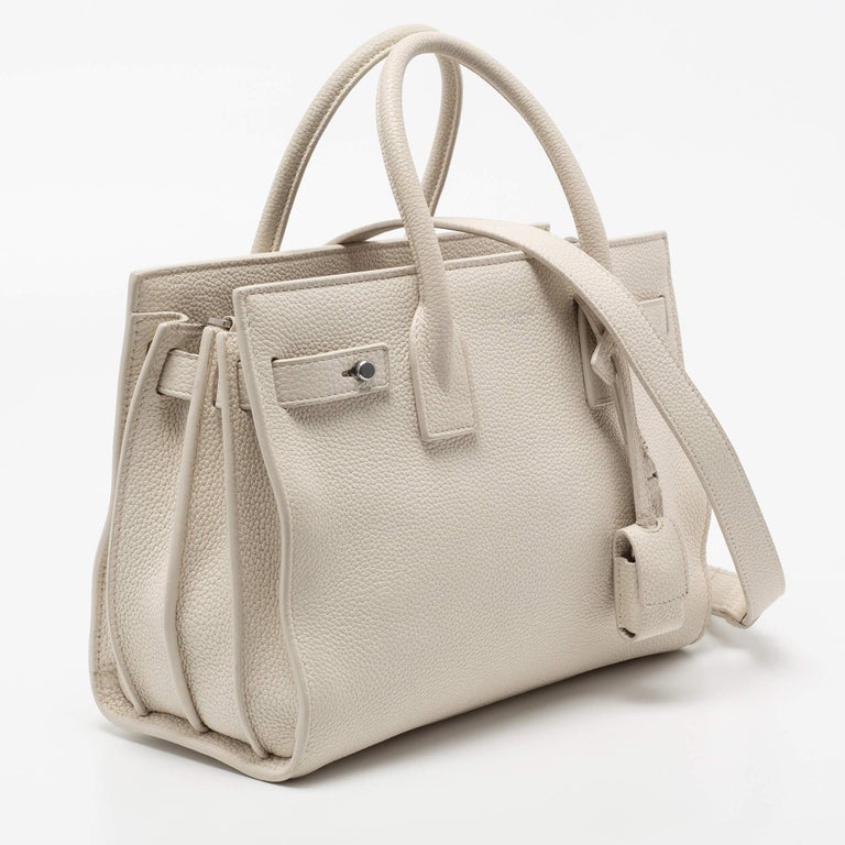 Saint Laurent White Leather Baby Classic Sac De Jour Tote For Sale at ...