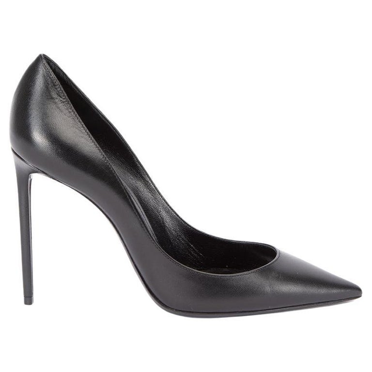 Saint Laurent Women's Black Zoe Leather Pointed Toe Pumps For Sale at ...