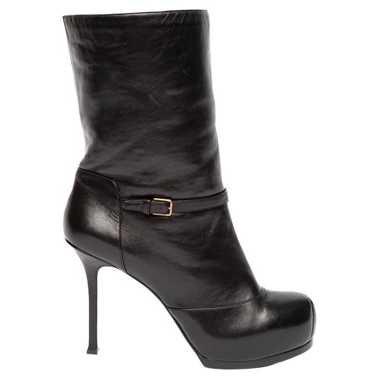 Saint Laurent Women's Yves Saint Laurent Ankle Leather Heeled Boots For ...