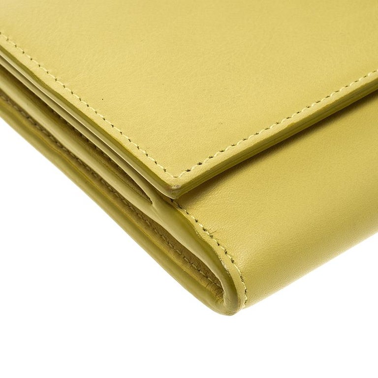 Saint Laurent Yellow Leather Y Line Continental Wallet For Sale at ...