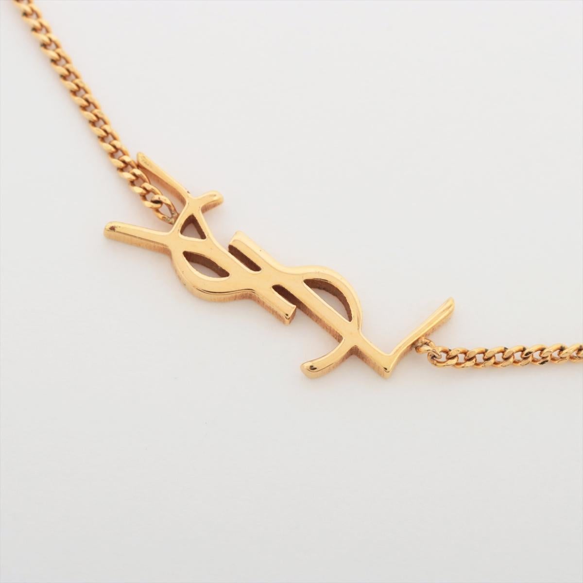 Saint Laurent YSL Logo Bracelet Gold For Sale at 1stDibs