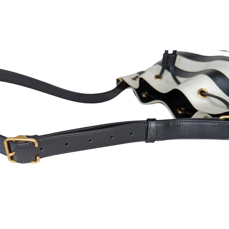 Saint Laurent YSL Seau Stripe Leather Bucket Bag For Sale at 1stDibs