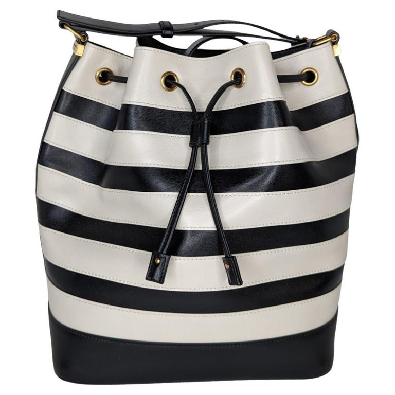 Saint Laurent YSL Seau Stripe Leather Bucket Bag For Sale at 1stDibs