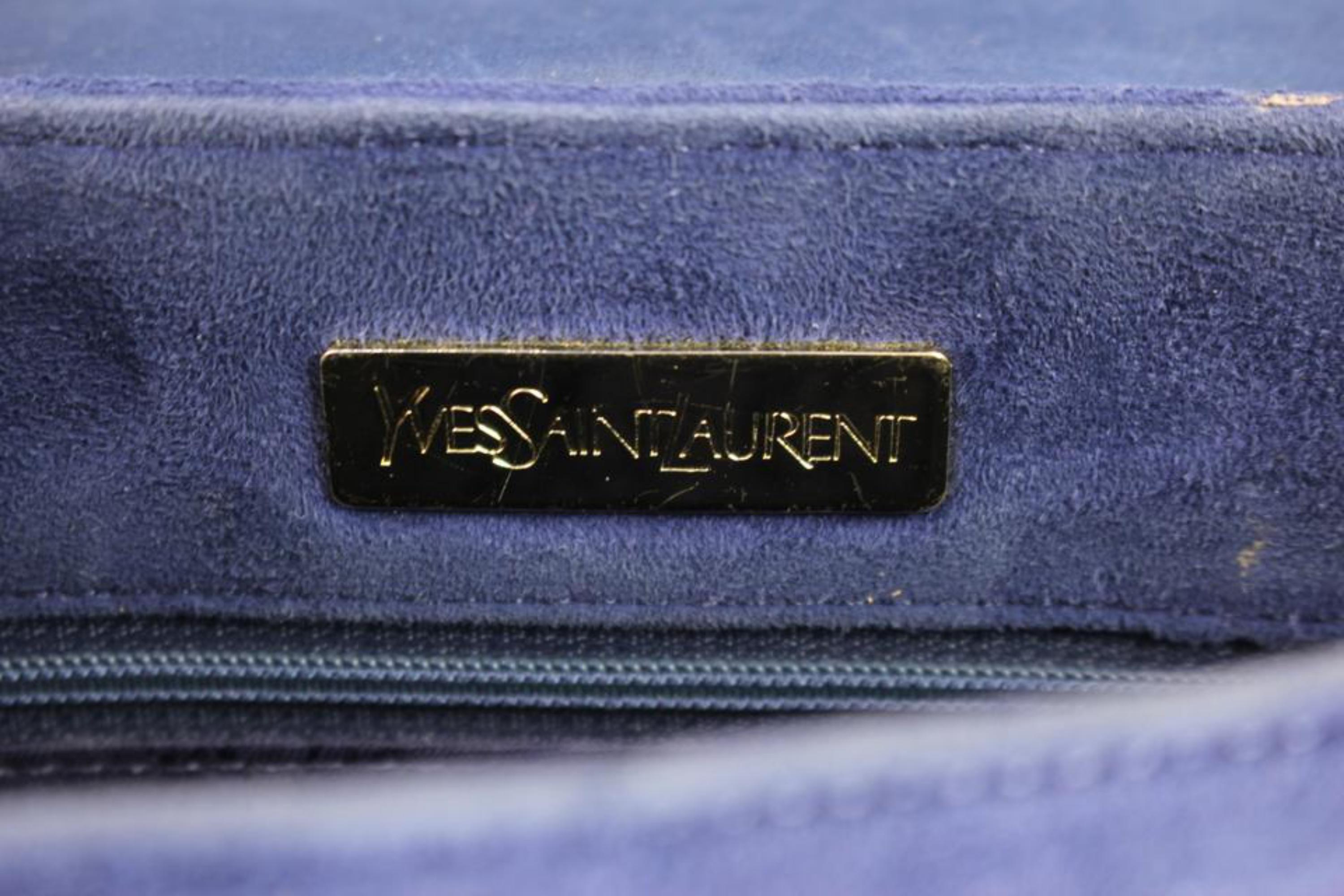 Saint Laurent Ysl Suede Crossbody 18ysla1014 Blue Shoulder Bag For Sale ...