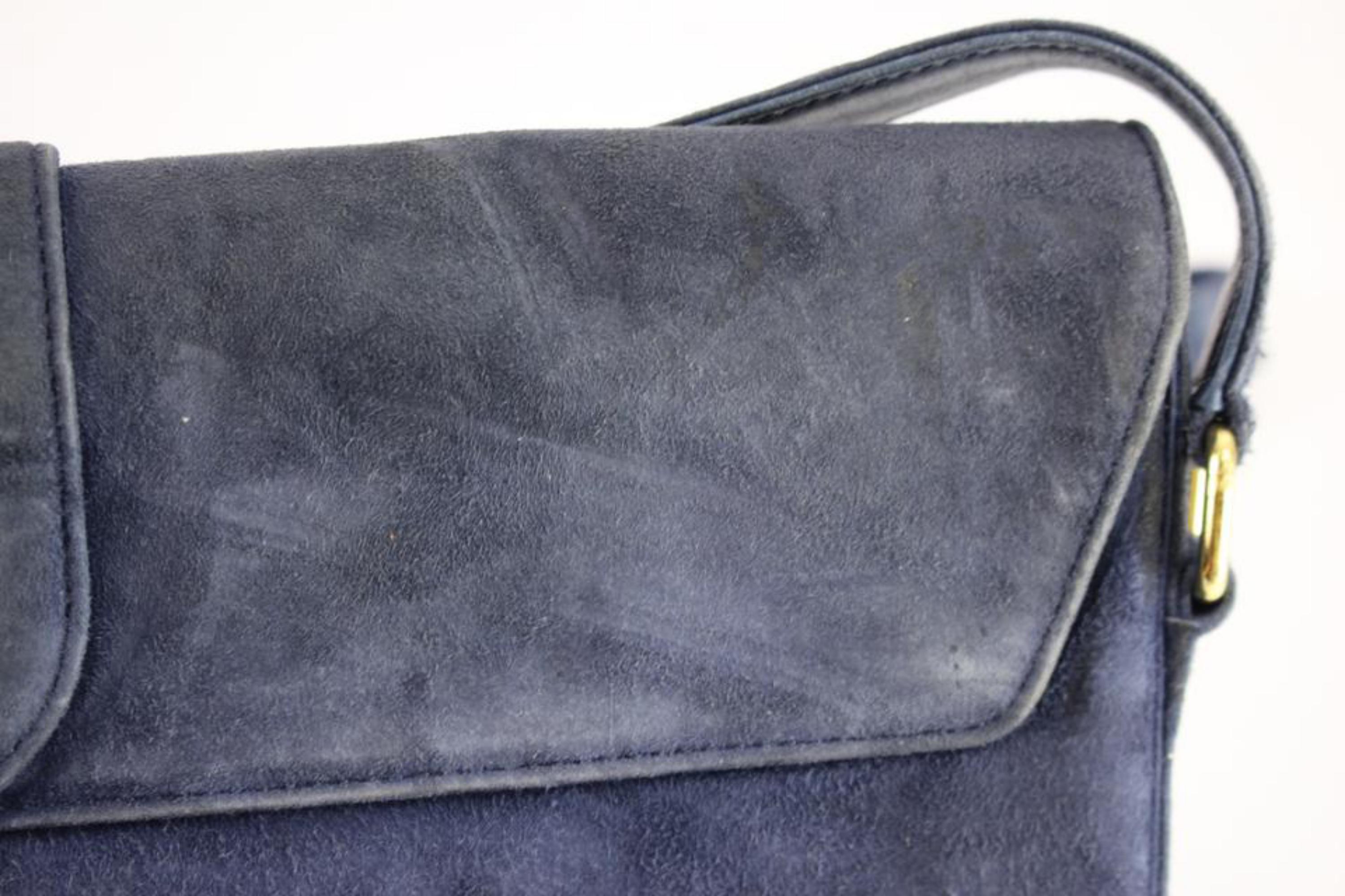 Saint Laurent Ysl Suede Crossbody 18ysla1014 Blue Shoulder Bag For Sale ...