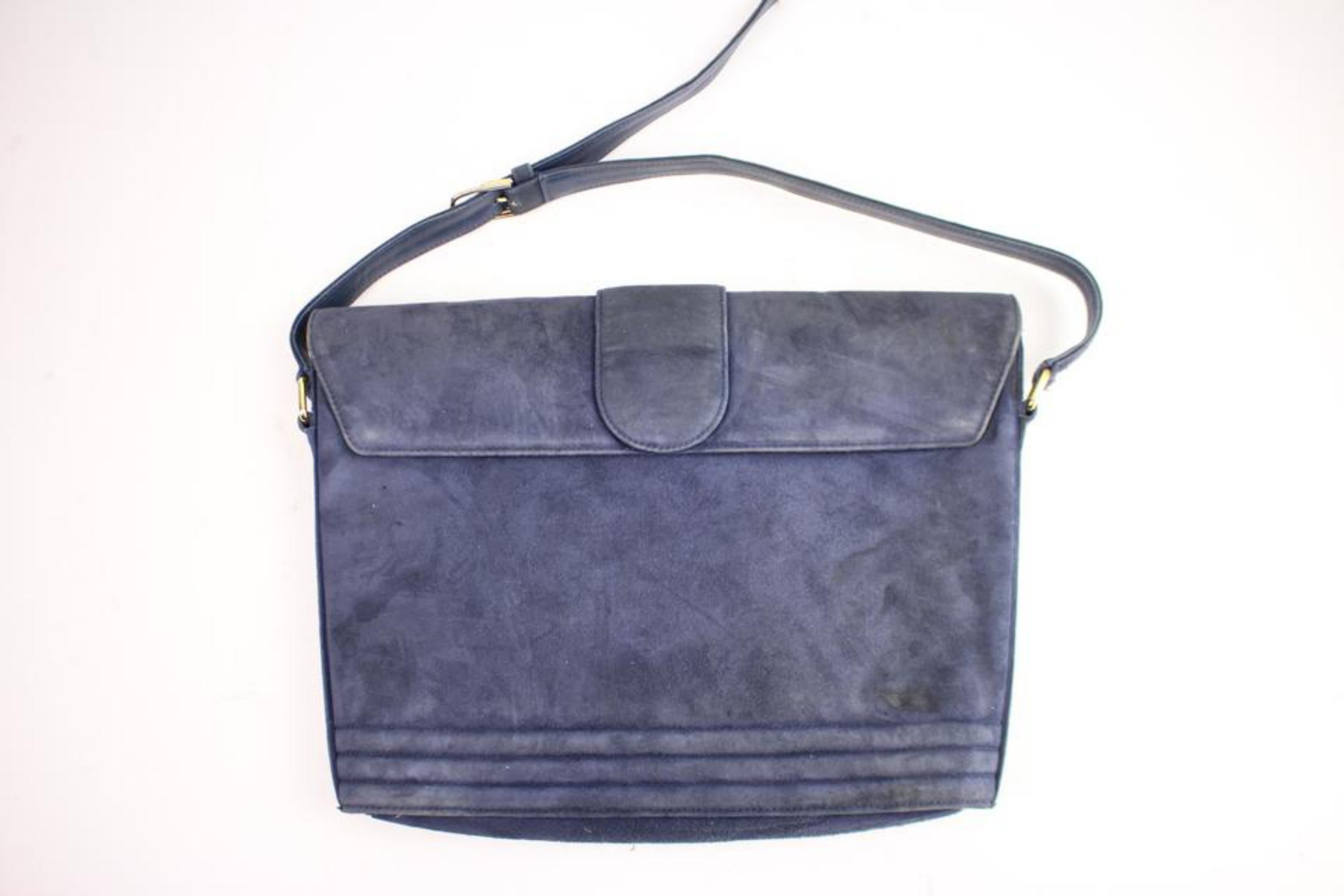 Saint Laurent Ysl Suede Crossbody 18ysla1014 Blue Shoulder Bag For Sale ...