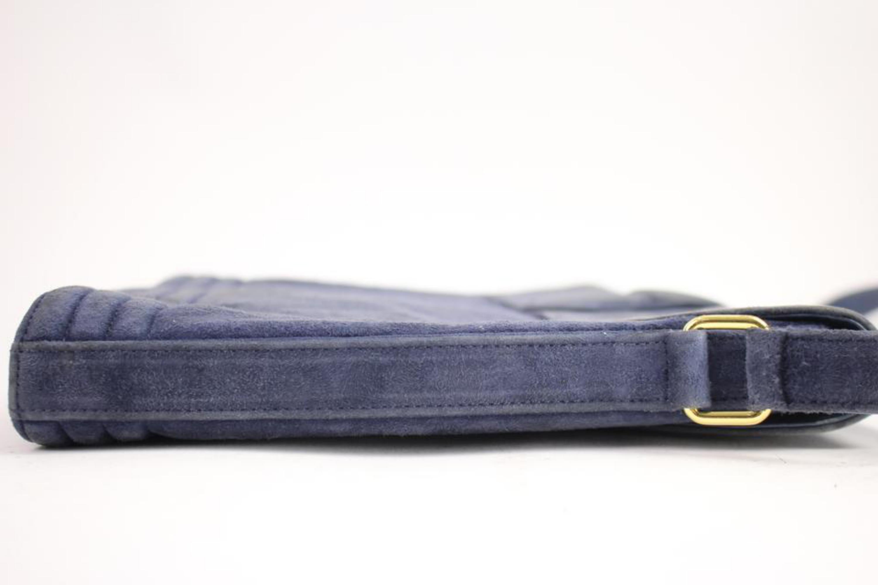 Saint Laurent Ysl Suede Crossbody 18ysla1014 Blue Shoulder Bag For Sale ...