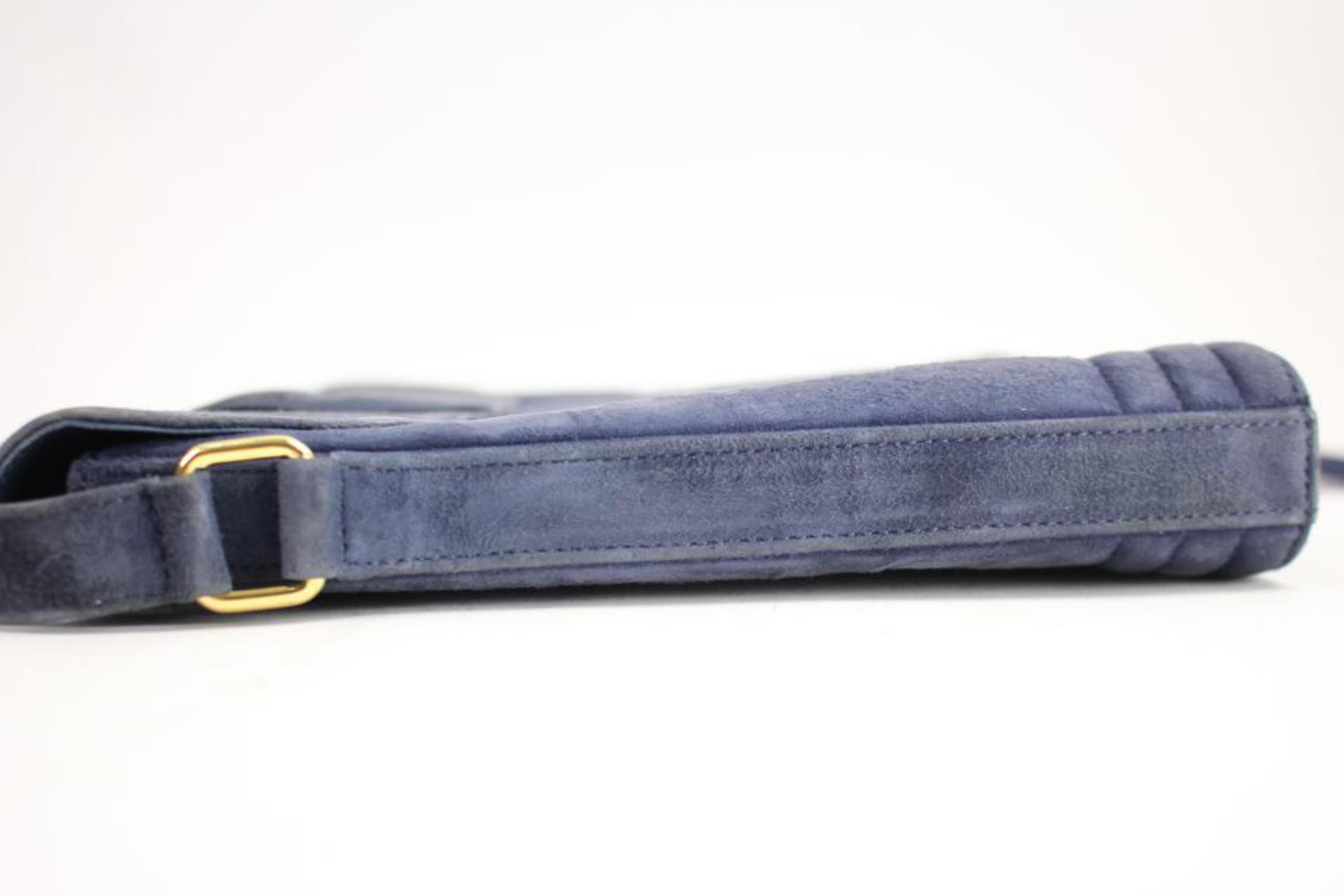 Saint Laurent Ysl Suede Crossbody 18ysla1014 Blue Shoulder Bag For Sale ...