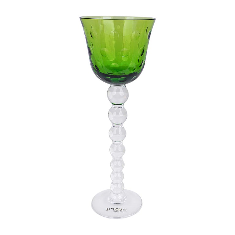 Saint-Louis Bubbles Hock Wine Glasses Green Set of 6 New w/ Box For ...